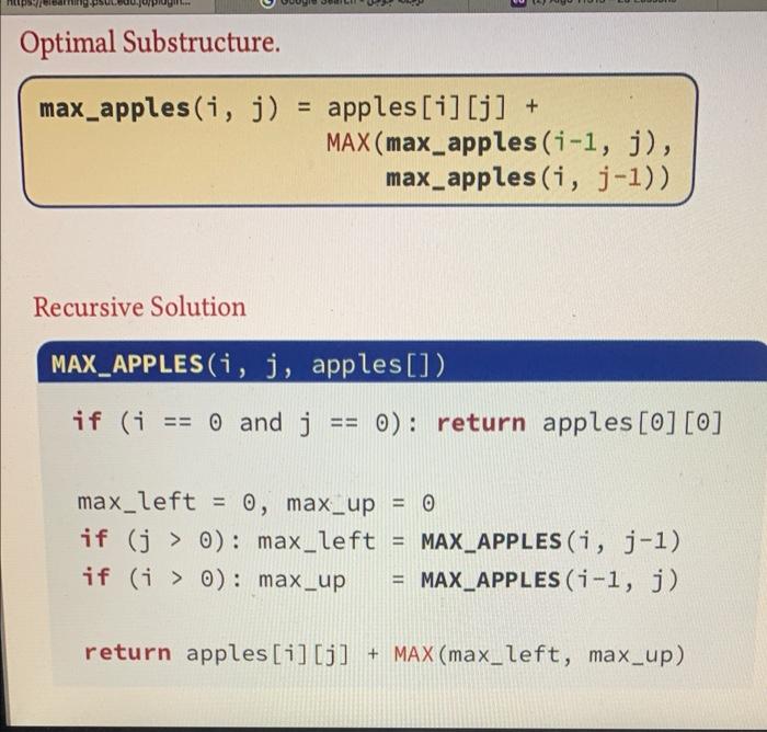 Solved Optimal Substructure Begin Array L Text