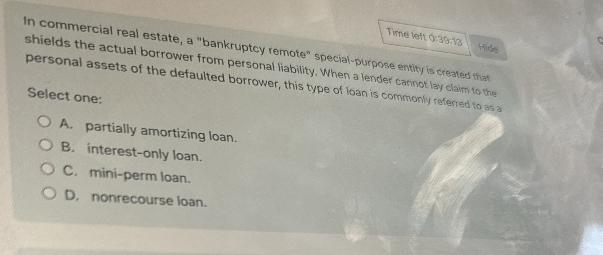 Solved In commercial real estate, a "bankruptcy remote" | Chegg.com