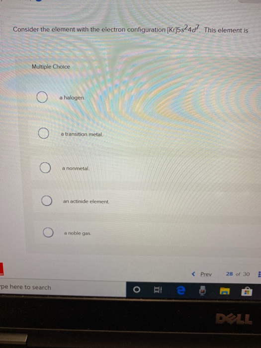 Solved Consider the element with the electron configuration | Chegg.com