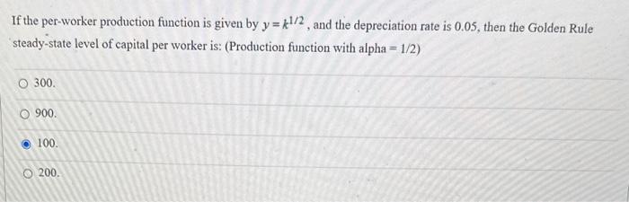 Solved If the per-worker production function is given by | Chegg.com