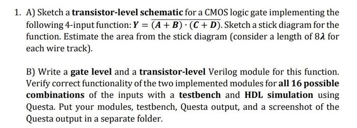 Practice. Sketch a 2-input NOR gate with transistor | Chegg.com