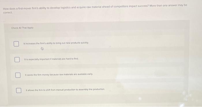 Solved How does a first-mover fim's ability so develop | Chegg.com