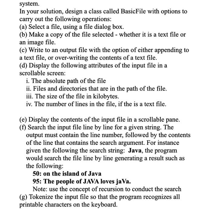 Solved system. In your solution, design a class called | Chegg.com