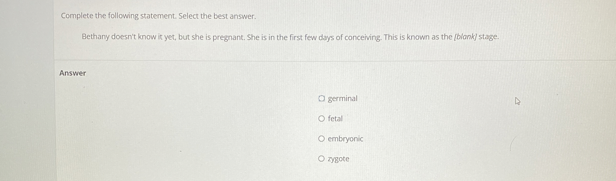 Solved Complete the following statement. Select the best | Chegg.com