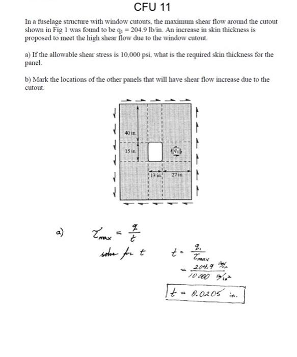 Solved CFU 11 In a fuselage structure with window cutouts, | Chegg.com