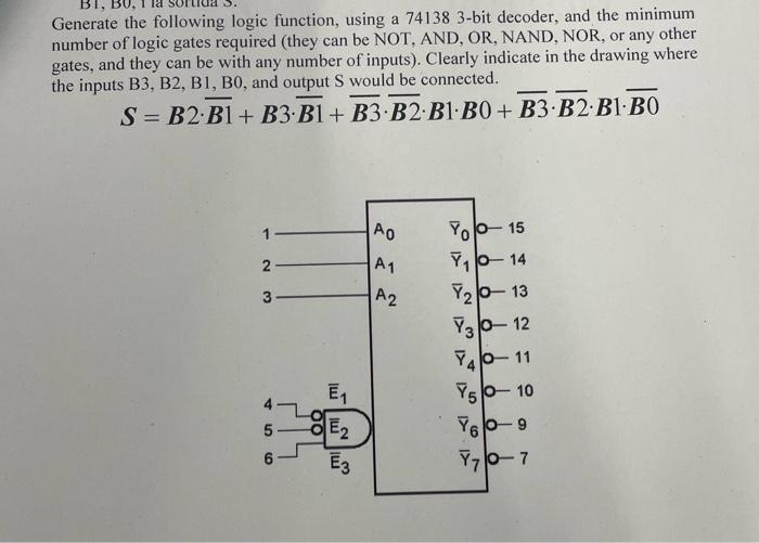 Solved Generate the following logic function, using a 74138 | Chegg.com