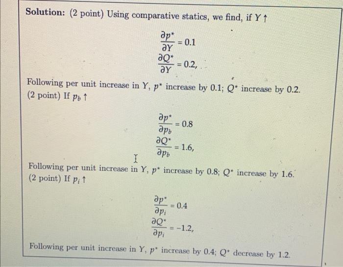 Solved Use comparative statics to solve the equation. Use | Chegg.com