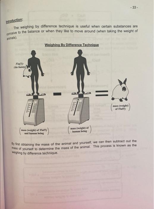 Solved Introduction: The weighing by difference technique is | Chegg.com