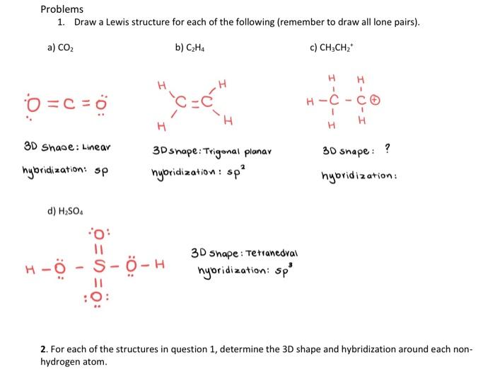 Solved Problems 1. Draw a Lewis structure for each of the | Chegg.com