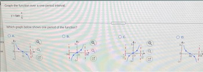 Solved Graph the function over a one-period interval y=tan | Chegg.com