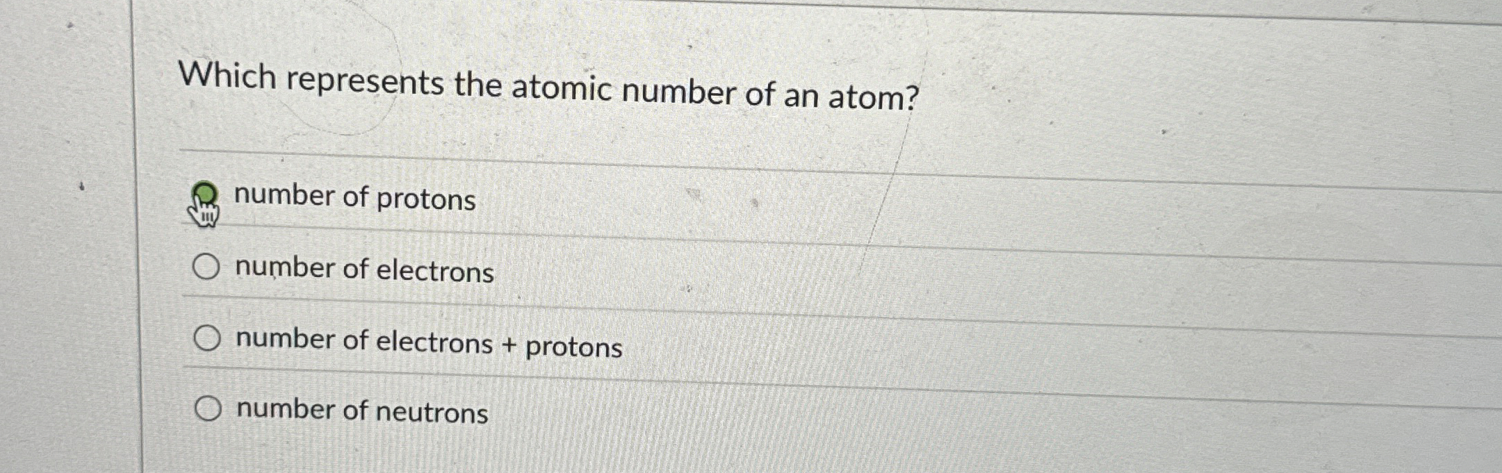Solved Which represents the atomic number of an atom?number | Chegg.com
