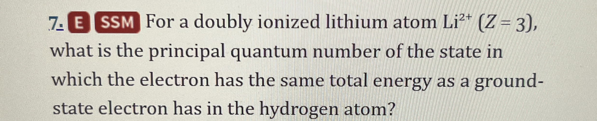 Solved E SSM For a doubly ionized lithium atom )=(3, ﻿what | Chegg.com