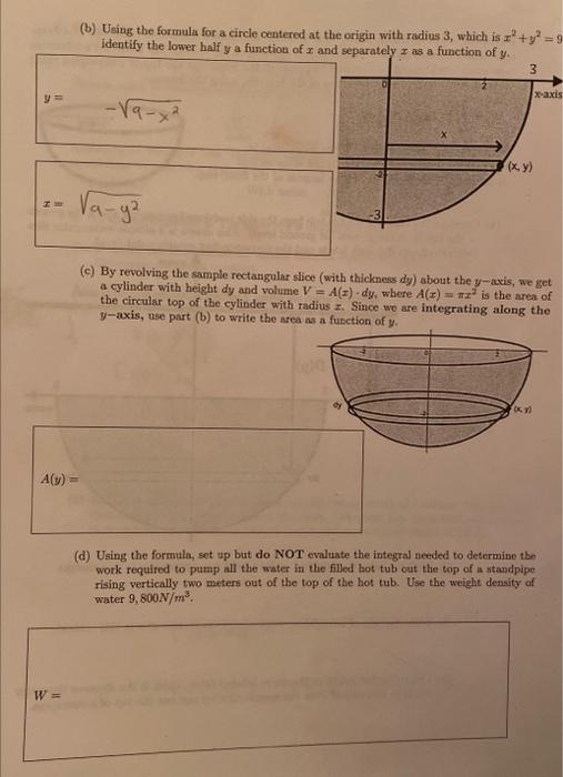 Solved (b) Using the formula for a circle centered at the | Chegg.com