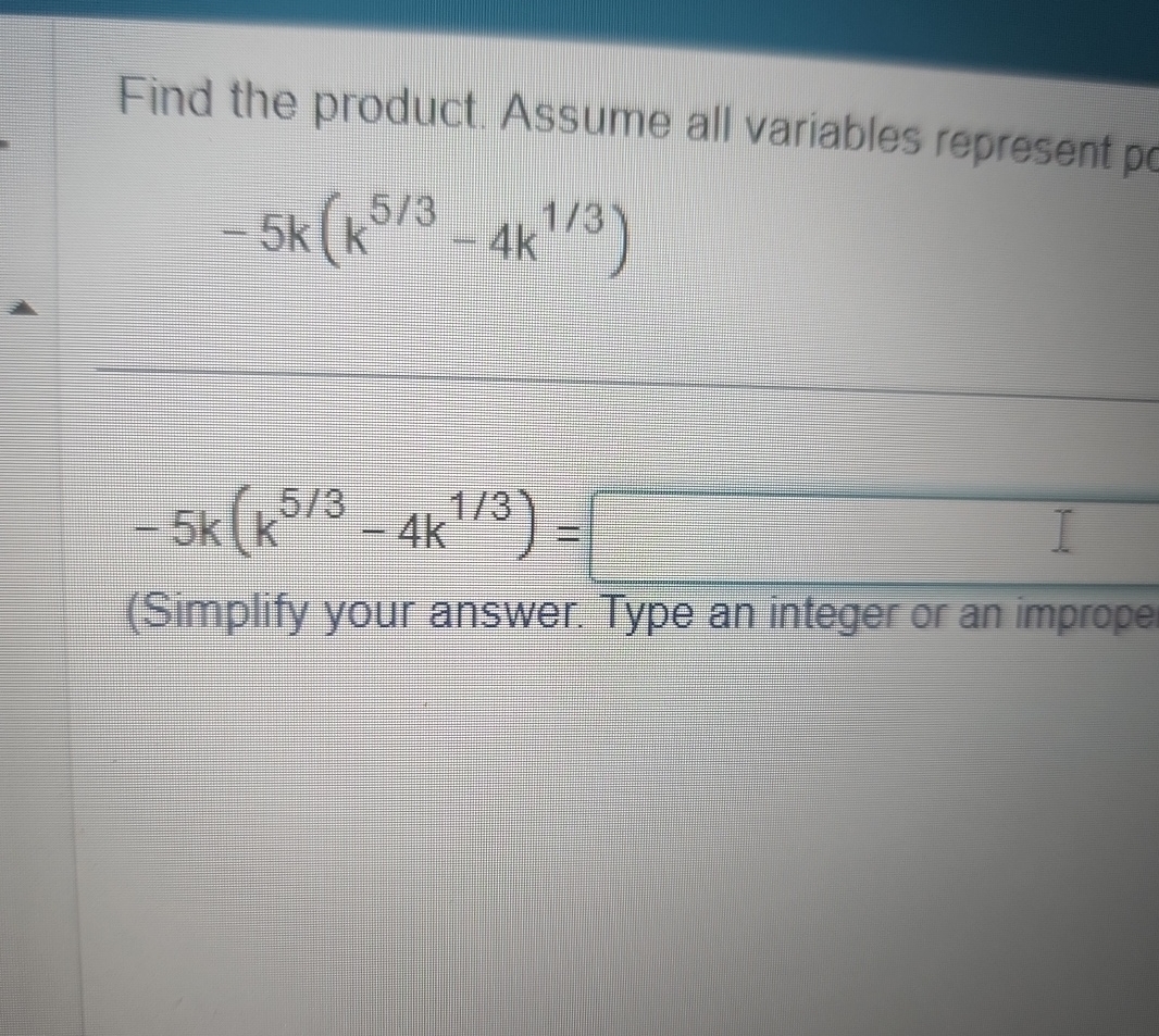 Solved Find the product. Assume all variables represent | Chegg.com