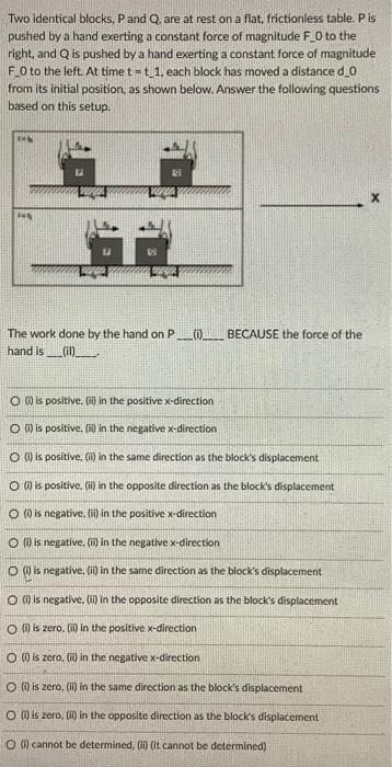 Solved Two identical blocks, Pand Q are at rest on a flat, | Chegg.com