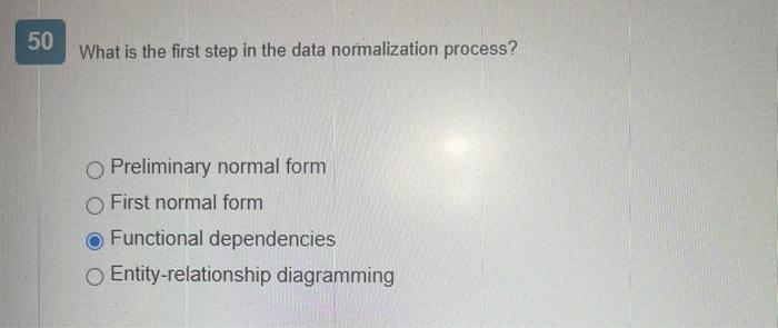 Solved What is the first step in the data normalization | Chegg.com