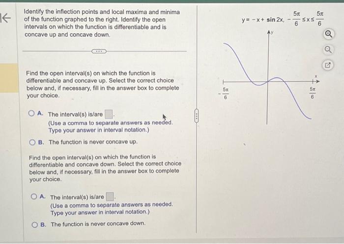 Solved Identify the inflection points and local maxima and | Chegg.com