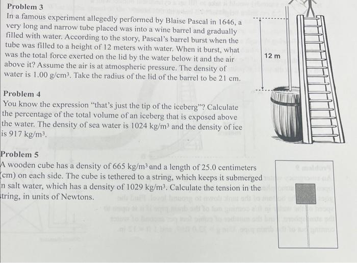 Solved Problem 3 In a famous experiment allegedly performed | Chegg.com