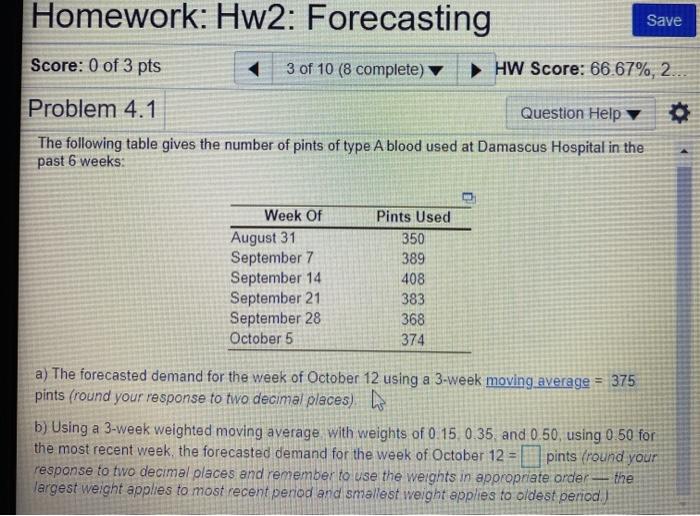 Solved Homework Hw2 Forecasting Save Score 0 Of 3 Pts 3