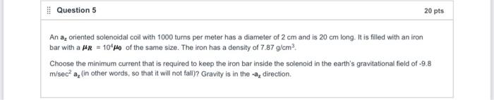 Solved An a2 oriented solenoidal coil with 1000 turns per | Chegg.com