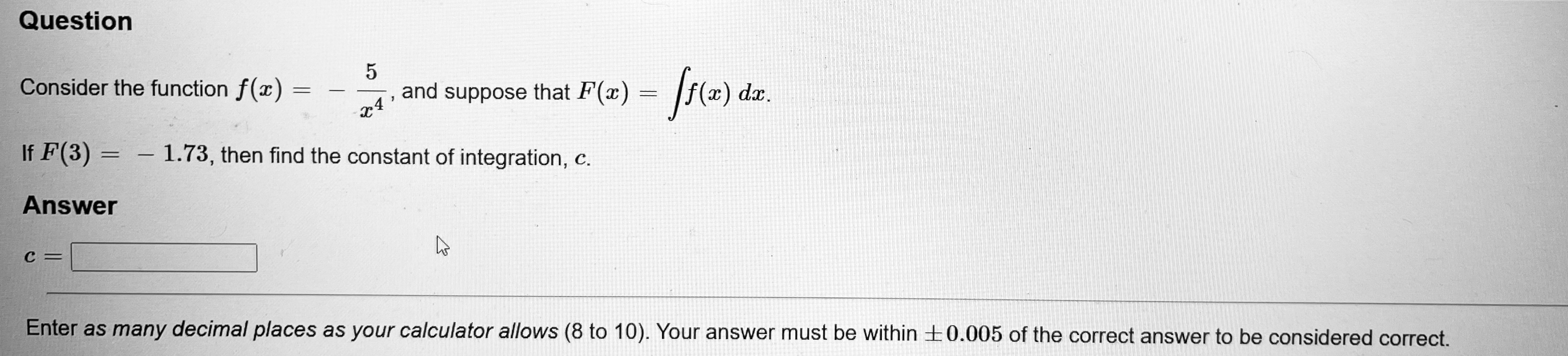 Solved QuestionConsider the function f(x)=-5x4, ﻿and suppose | Chegg.com