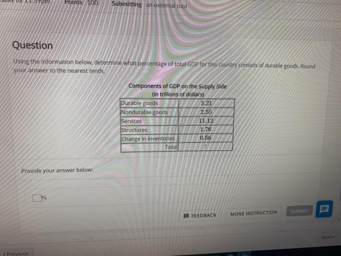 Points 100 Submitting an external tool Question Using | Chegg.com