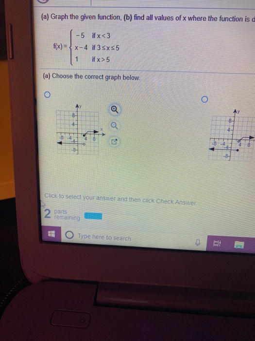 Solved part A: graph the given function & choose the correct | Chegg.com