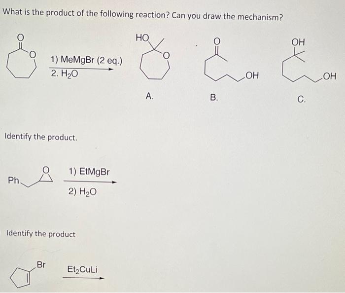 Solved 1. what is the product of the following reaction?2. | Chegg.com