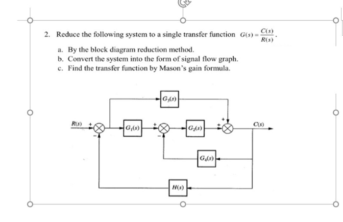 Solved 2. Reduce the following system to a single transfer | Chegg.com