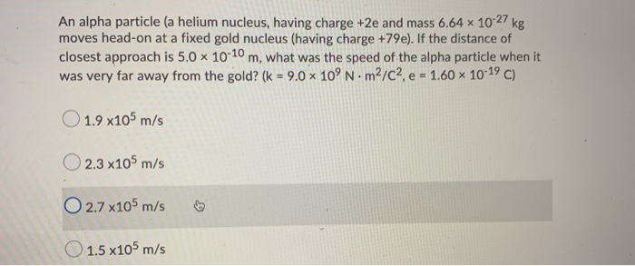 Solved An alpha particle (a helium nucleus, having charge | Chegg.com