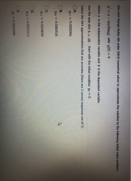 Solved Use your Runge-Kutta 4th order (RK4) numerical solver | Chegg.com