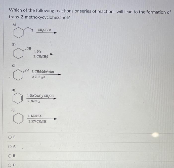 Solved Which of the following reactions or series of | Chegg.com