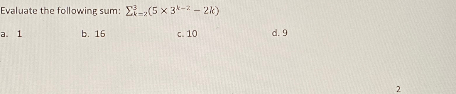 Solved Evaluate the following sum: | Chegg.com