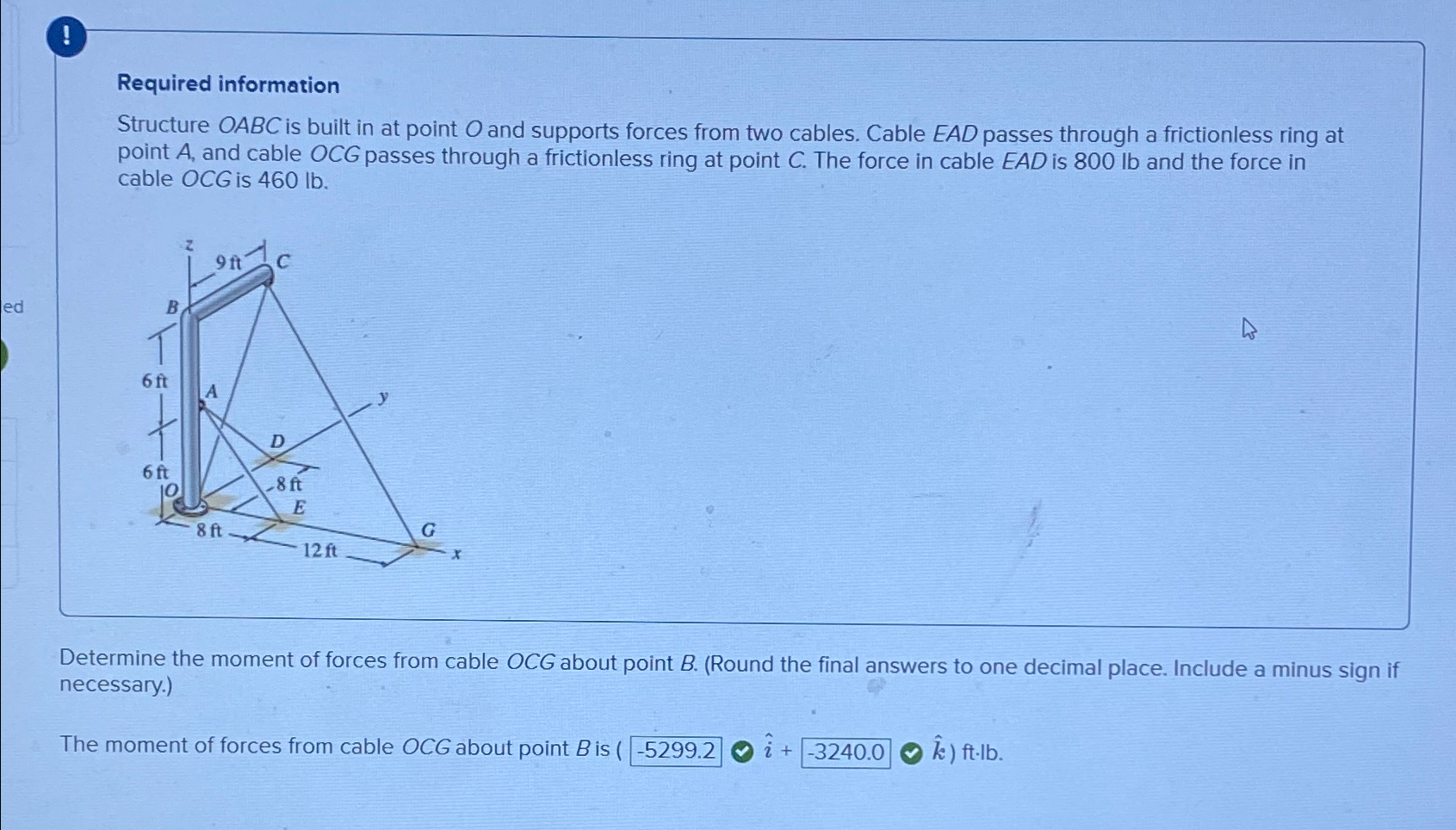 Solved !\\nRequired information\\nStructure OABC is built in | Chegg.com