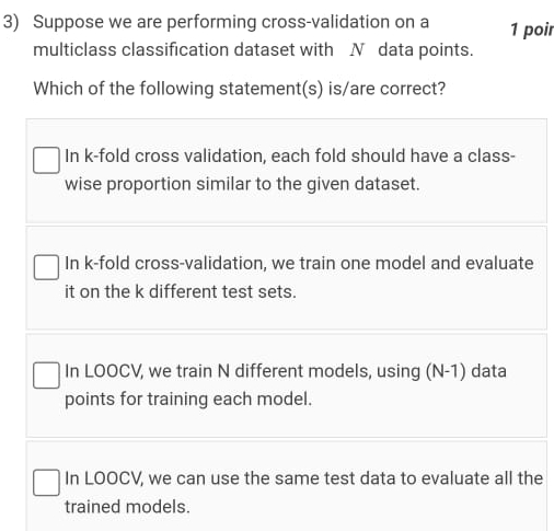 Solved Suppose we are performing cross-validation on a | Chegg.com