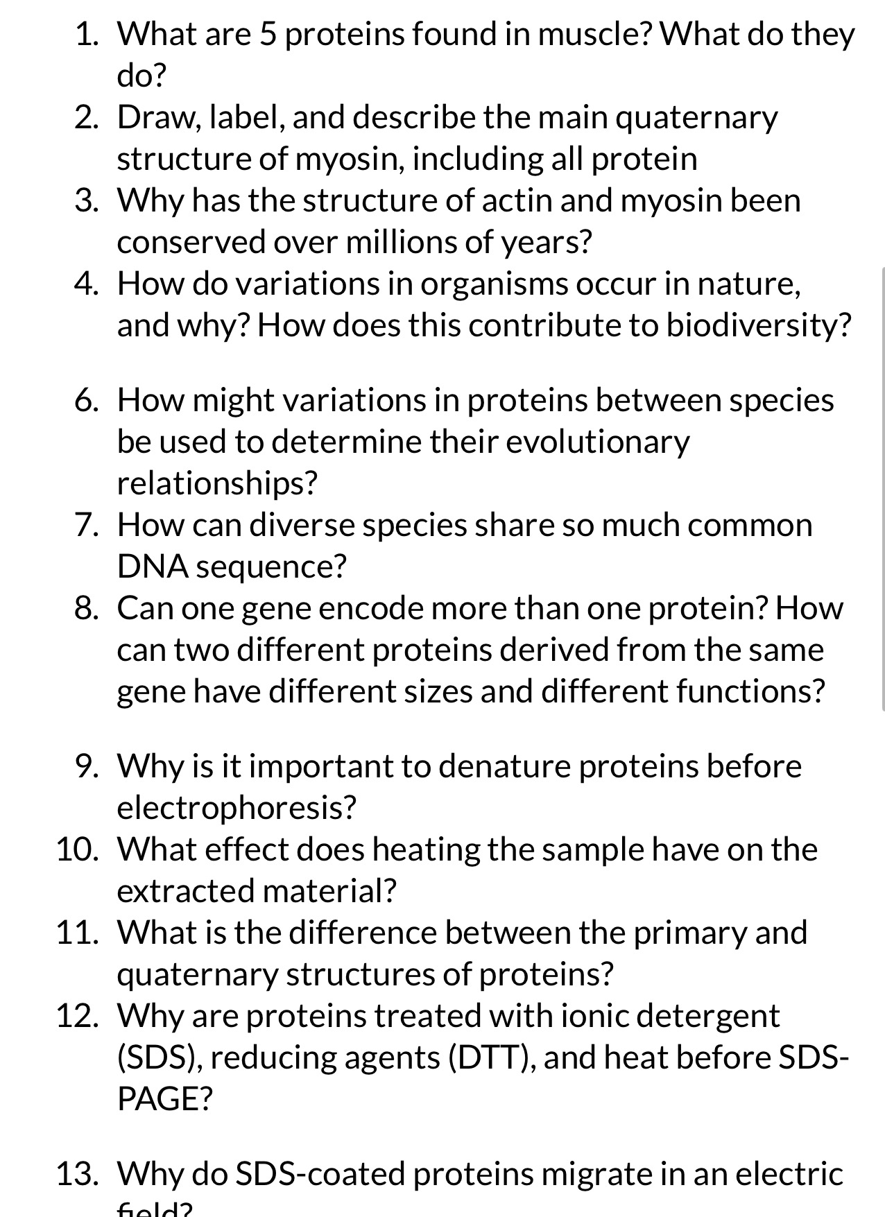 Solved What are 5 ﻿proteins found in muscle? What do they | Chegg.com
