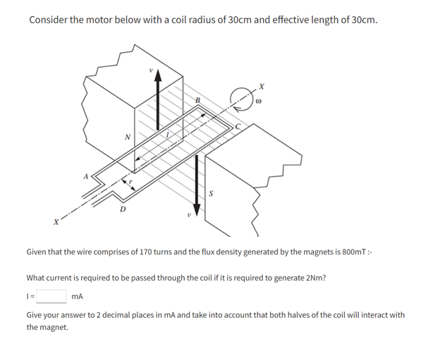 Solved Consider the motor below with a coil radius of 30 ﻿cm | Chegg.com