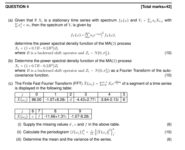 Solved QUESTION 4[Total marks=42](a) ﻿Given that if xt ﻿is a | Chegg.com