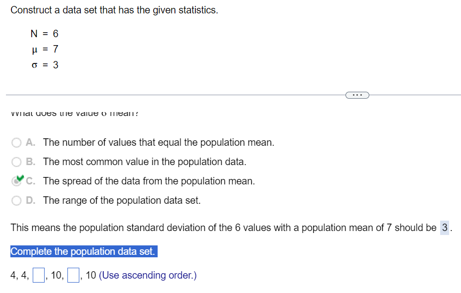 Solved Construct a data set that has the given | Chegg.com