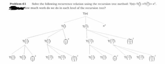 Solved Problem 61 Solve The Following Recurrence Relation