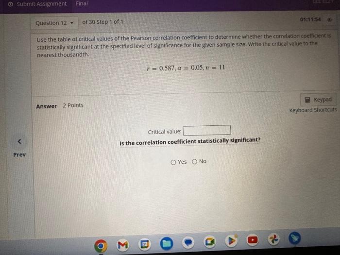 Solved Use the table of critical values of the Pearson | Chegg.com