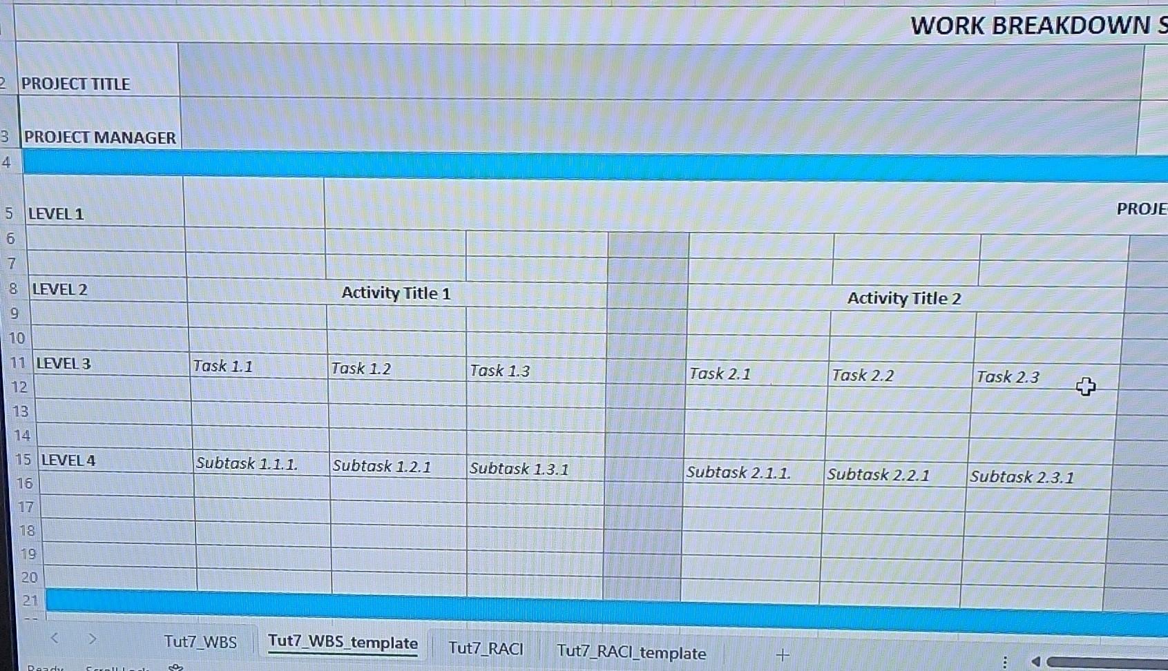 Solved WORK BREAKDOWN S PROJECT TITLE PROJECT MANAGEROWN | Chegg.com