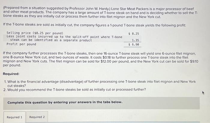 Solved (Prepared from a situation suggested by Professor | Chegg.com
