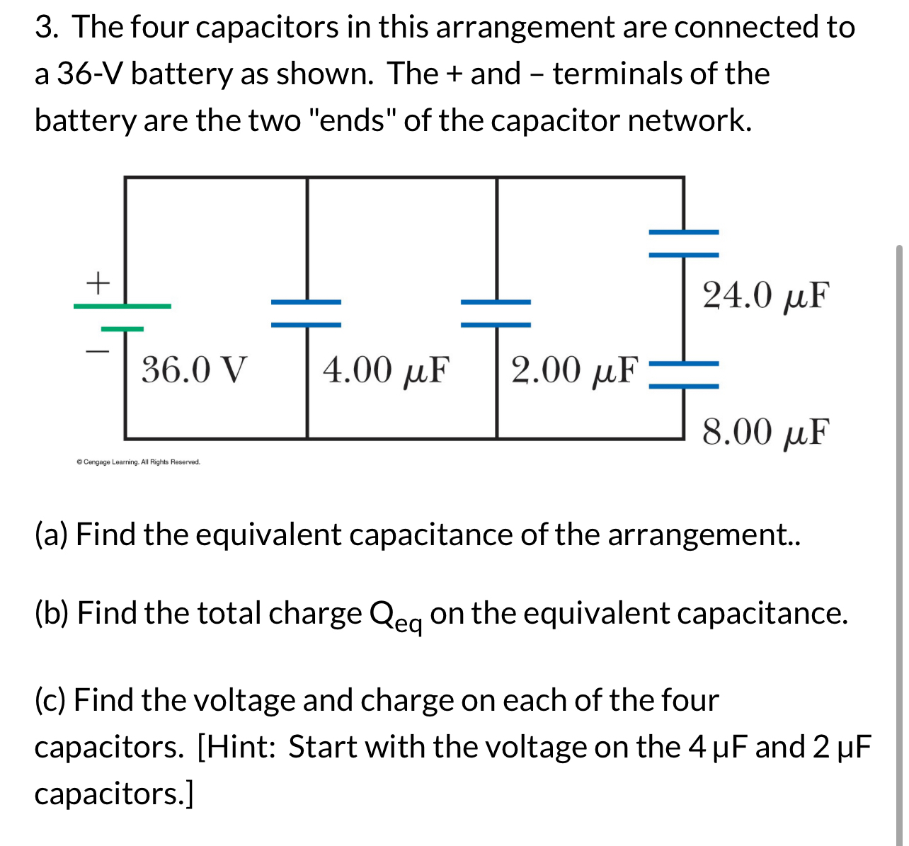 Solved The four capacitors in this arrangement are connected | Chegg.com