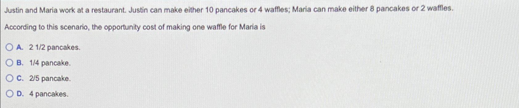 Solved Justin and Maria work at a restaurant. Justin can | Chegg.com