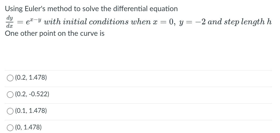 Solved Using Euler's method to solve the differential | Chegg.com