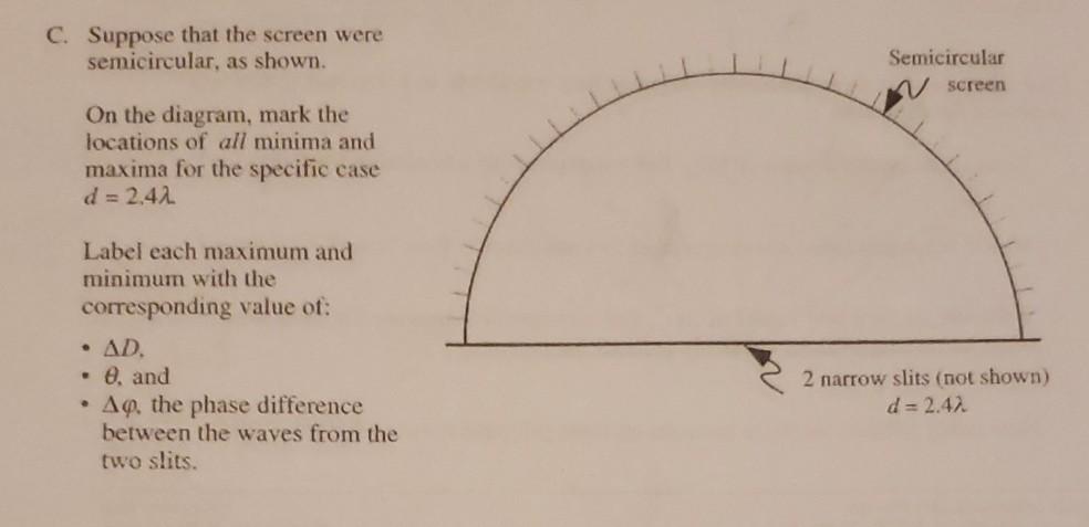 Solved Magnified view of 3 slits SI S2 S3 D. On the | Chegg.com