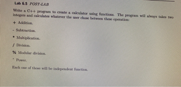 Solved Lab 65 Post Lab Write A C Program To Create A 7443