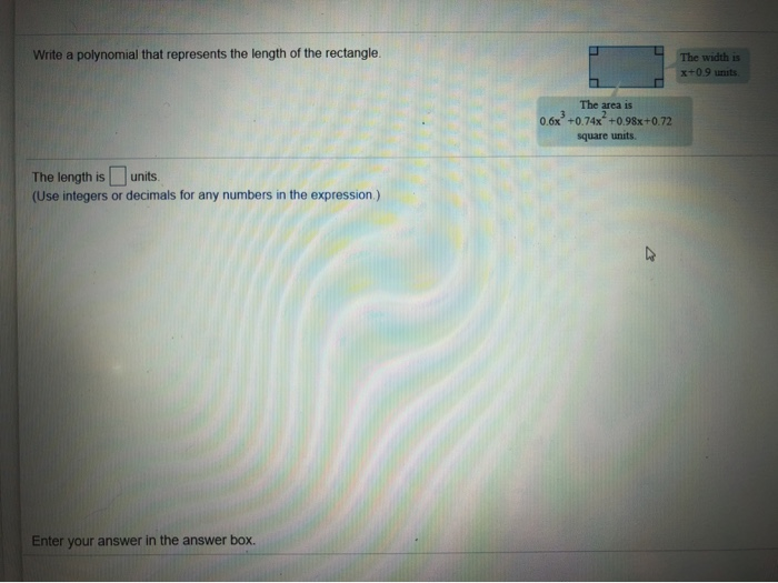 Solved Write a polynomial that represents the length of the | Chegg.com