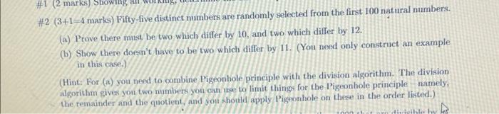 Solved #1 (2 marks) Showing #2 (3+1-4 marks) Fifty-five | Chegg.com